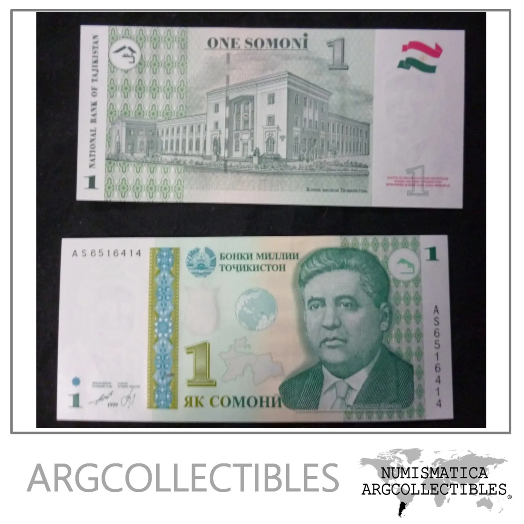 Tajikistan Billete 1 Somoni 1999 Pick 10 Unc – Argcollectibles