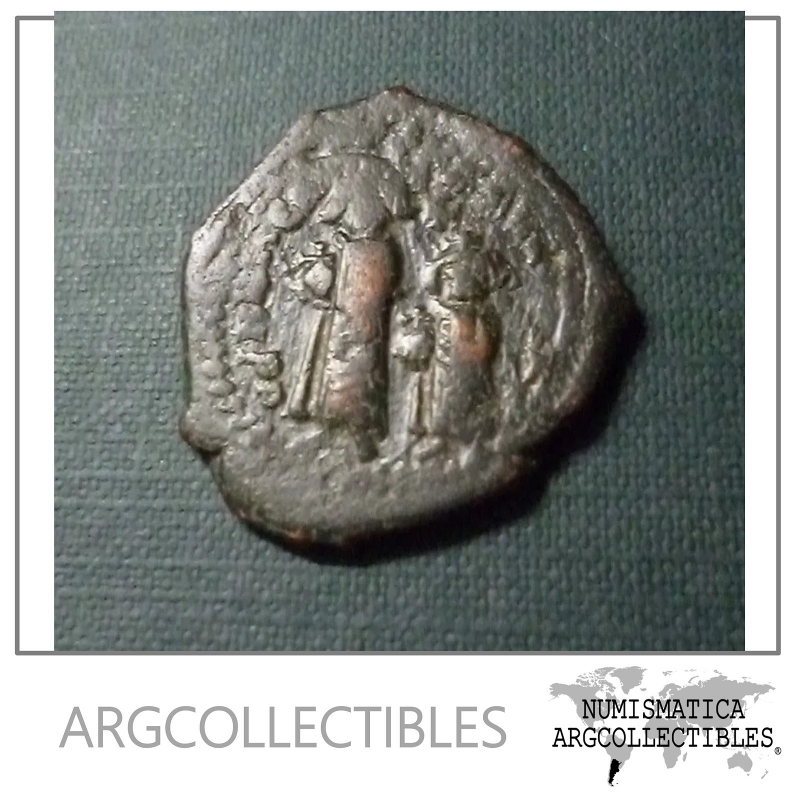 Bizantina Imperio Bizantino Moneda Ae Follis 612 DC Heraclio A603 ...