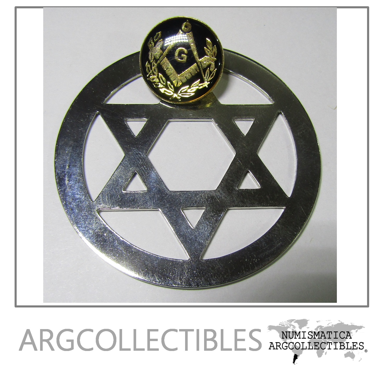 Mason Pin Masonica Estrella Plateada Con Prendedor Esmaltado ...