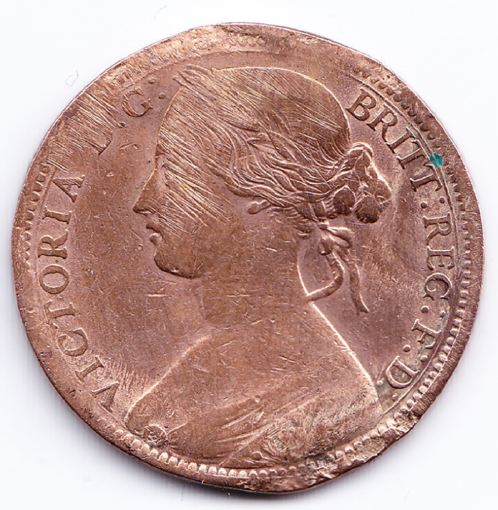 Inglaterra Moneda 1 Penny Bronce Año 1861 Reina Victoria F ...