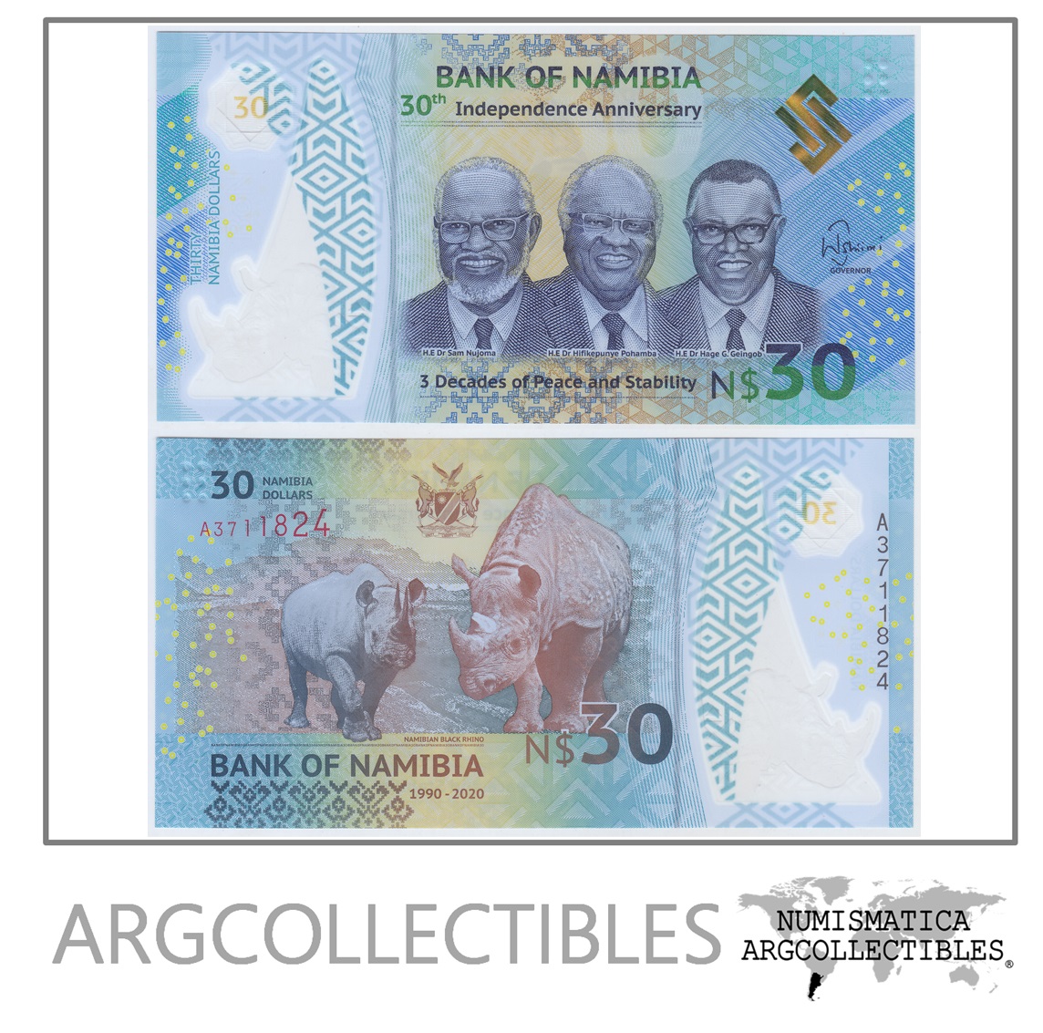 Namibia Billete 30 Dolares Polimero 2020 P-new Unc – Argcollectibles