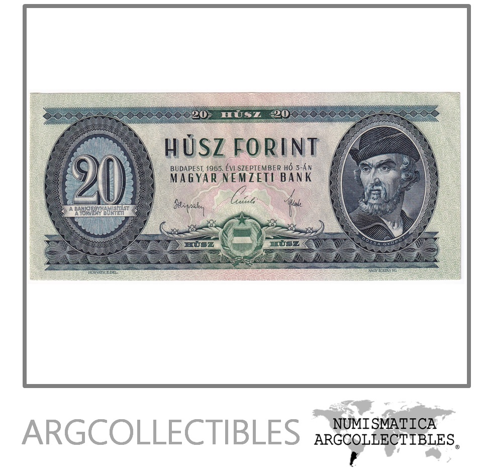 Hungria Billete 20 Forint 1965 P-169d XF+ – Argcollectibles