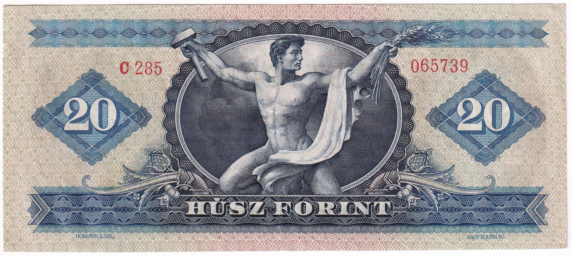 Hungria Billete 20 Forint 1965 P-169d XF+ – Argcollectibles