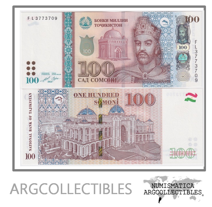 Tajikistan Billete 100 Somoni 2021 P-27 UNC – Argcollectibles