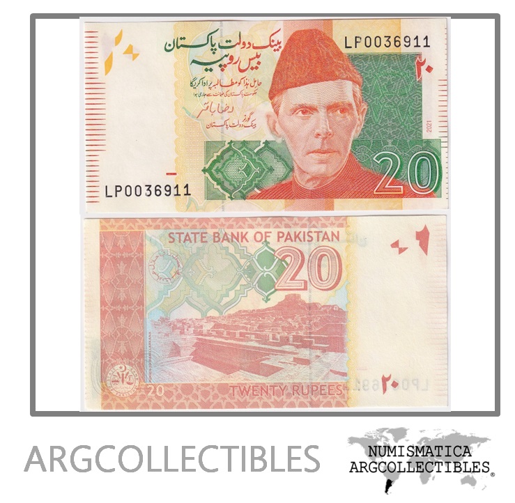 Pakistan Billete 20 Rupias 2021 P-55 UNC – Argcollectibles