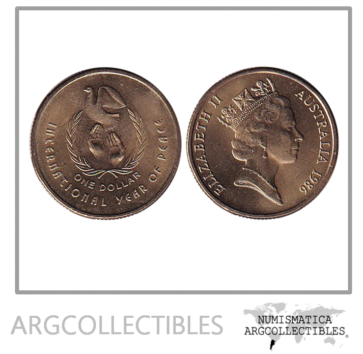 Australia Moneda 1 Dolar 1986 Año Internacional de la Paz UNC ...