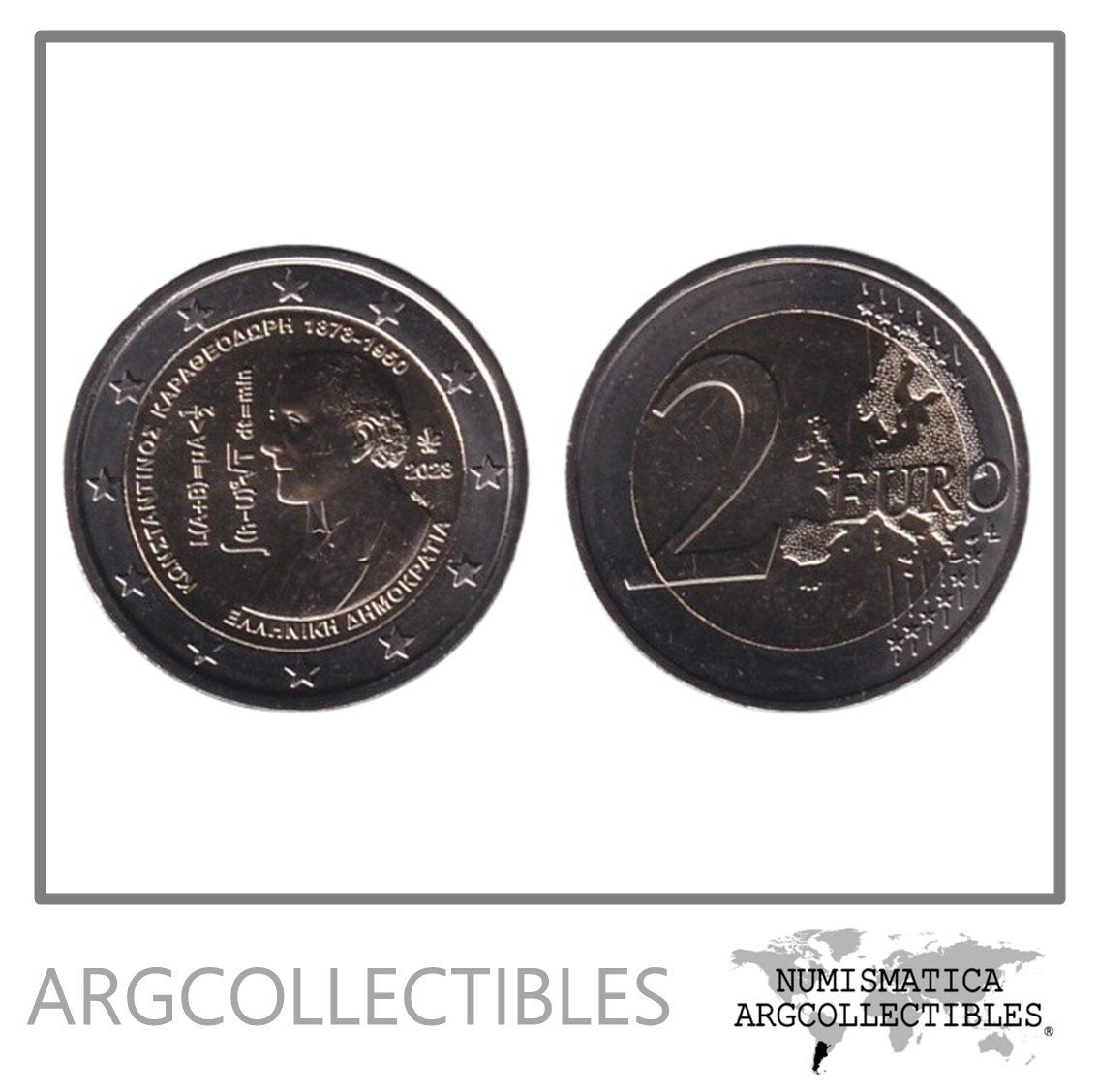 Grecia Moneda 2 Euros 2023 Bimetalica Constantin Caratheodory UNC ...