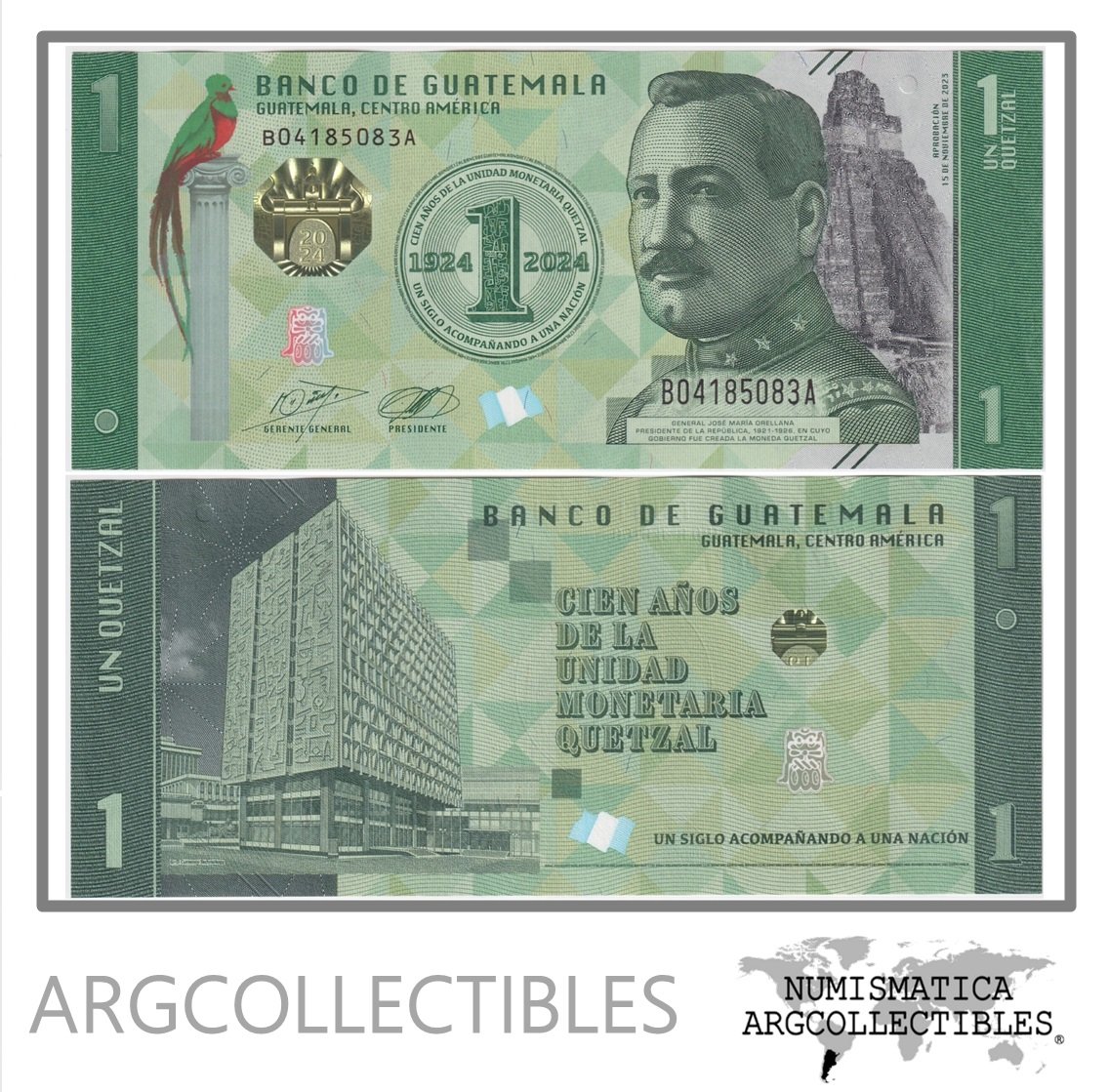 Guatemala Billete 1 Quetzal 2024 P 129 UNC Argcollectibles Guatemala Billete 1 Quetzal 2024 P 129 UNC Argcollectibles