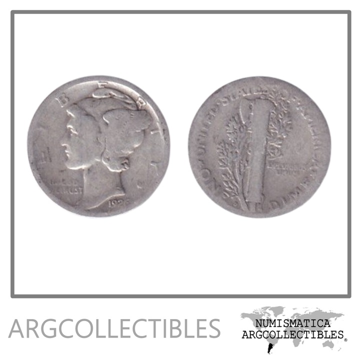 Usa Moneda 1 Dime 1926 ´´D´´ Plata 900 Mercury KM-140 F – Argcollectibles