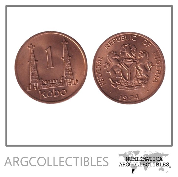 Nigeria Moneda 1 Kobo 1974 Cobre KM-8.1 UNC – Argcollectibles