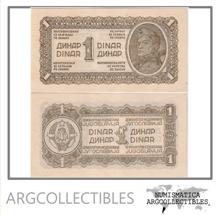 Yugoslavia Billete 1 Dinar 1944 P-48c UNC – Argcollectibles