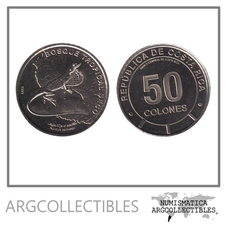 Costa Rica Moneda 50 Colones 2023 Niquel Fauna Lagartija UNC ...