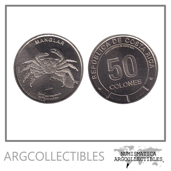 Costa Rica Moneda 50 Colones 2023 Niquel Fauna Cangrejo UNC ...