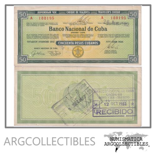 Cuba Billete 50 Pesos 1981-1986 Cheque de Viajero VF+ – Argcollectibles